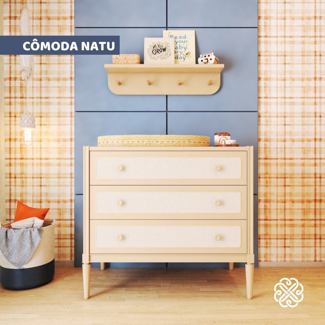 Cômoda Natu com Detalhes em Palha - Cia do Móvel - Madeira - Quarto ...