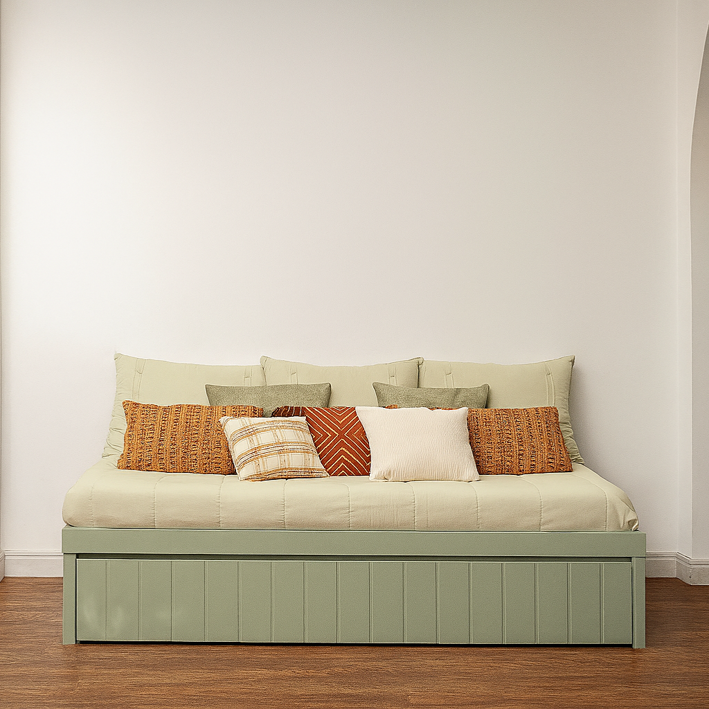 Cama Luna com Cama Auxiliar - Stillen Móveis - Verde Claro - Quarto ...